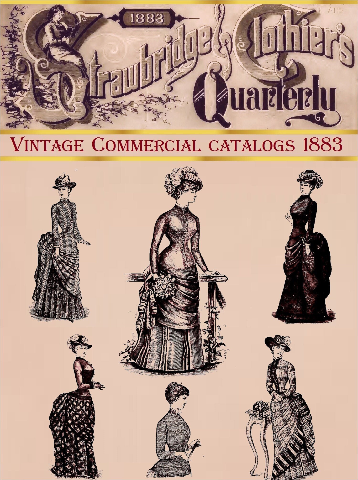 Vintage antique fashion catalogvictorian fashion dress design | Etsy