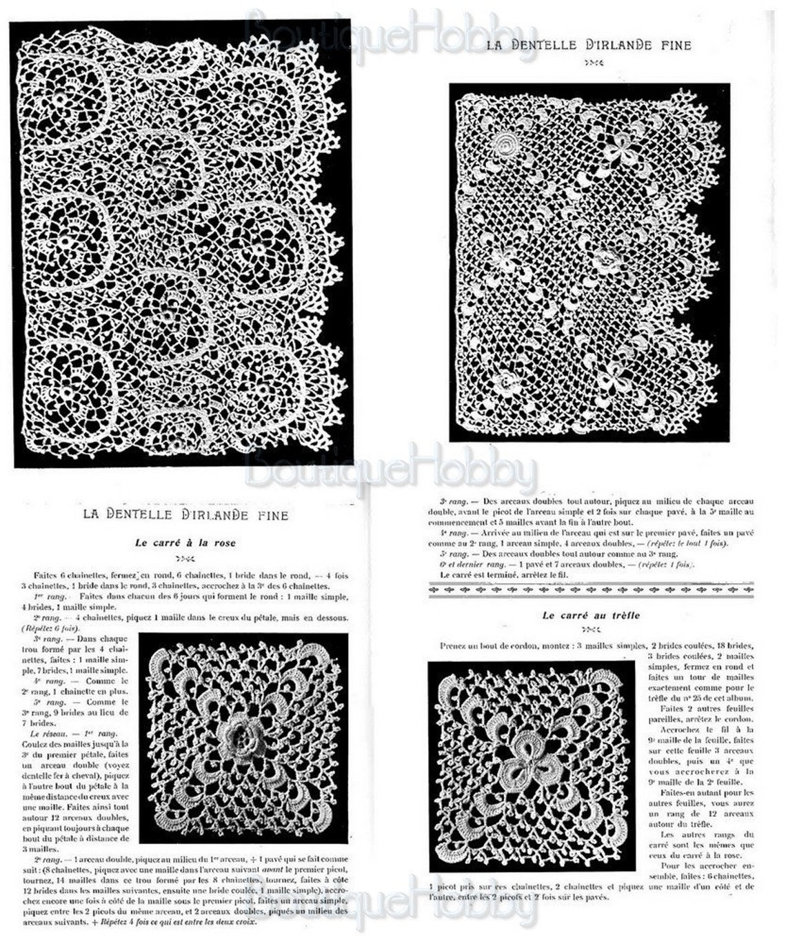 French Vintage Irish Crochet Lacedesignsinstructionspattern - Etsy