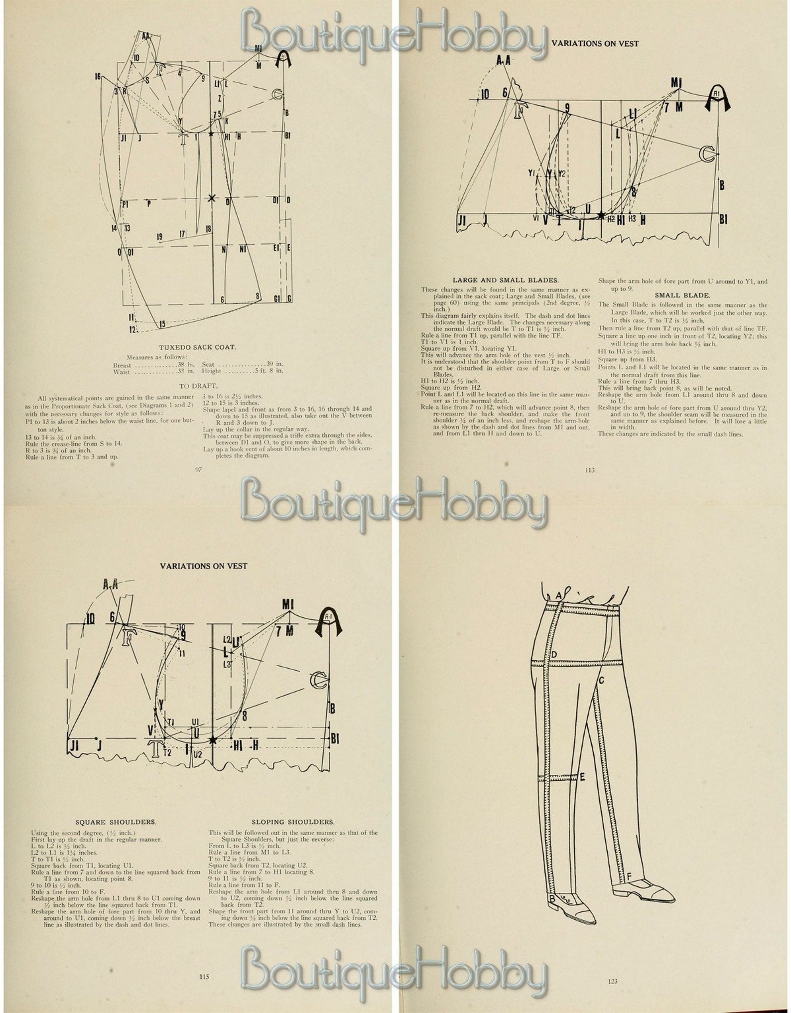 Mens Sewing Patternsvictorian Vest Pattern Trousertuxedo - Etsy