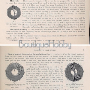 Vintage Tutorial Needlework,lace Making Patterns Books,teneriffe Lace ...