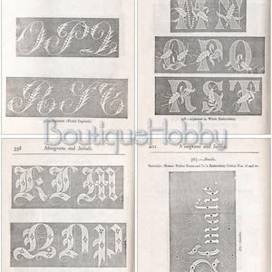 Vintage Monogram Embroidery Book,victorian Instructions Monograms and ...