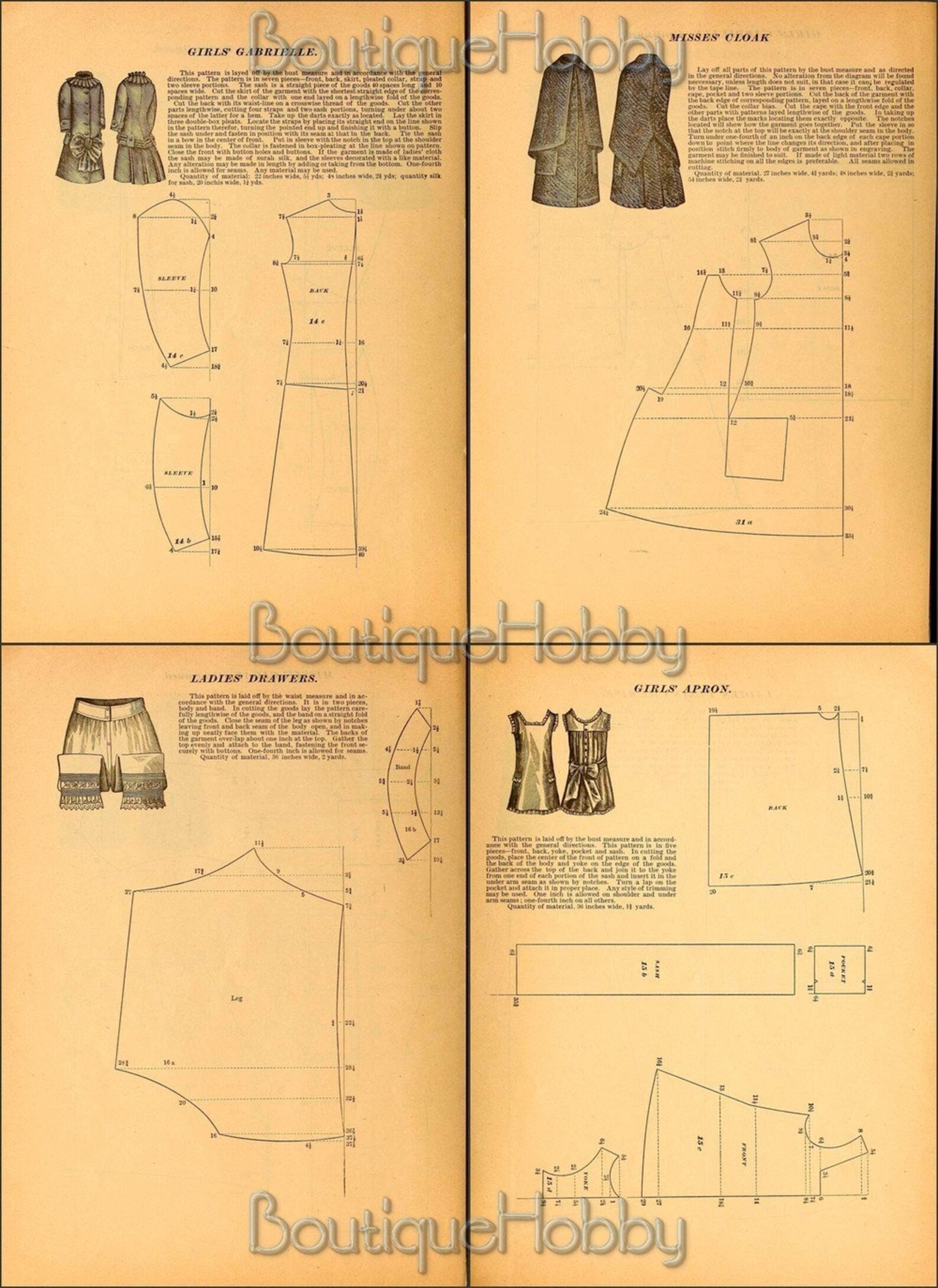 Victorian Vintage Sewing Patterns Pdf Book,pattern Dress,historical ...