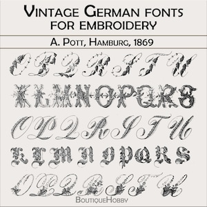 Vintage German Designs Fonts for Embroidery 1869,instant Download - Etsy