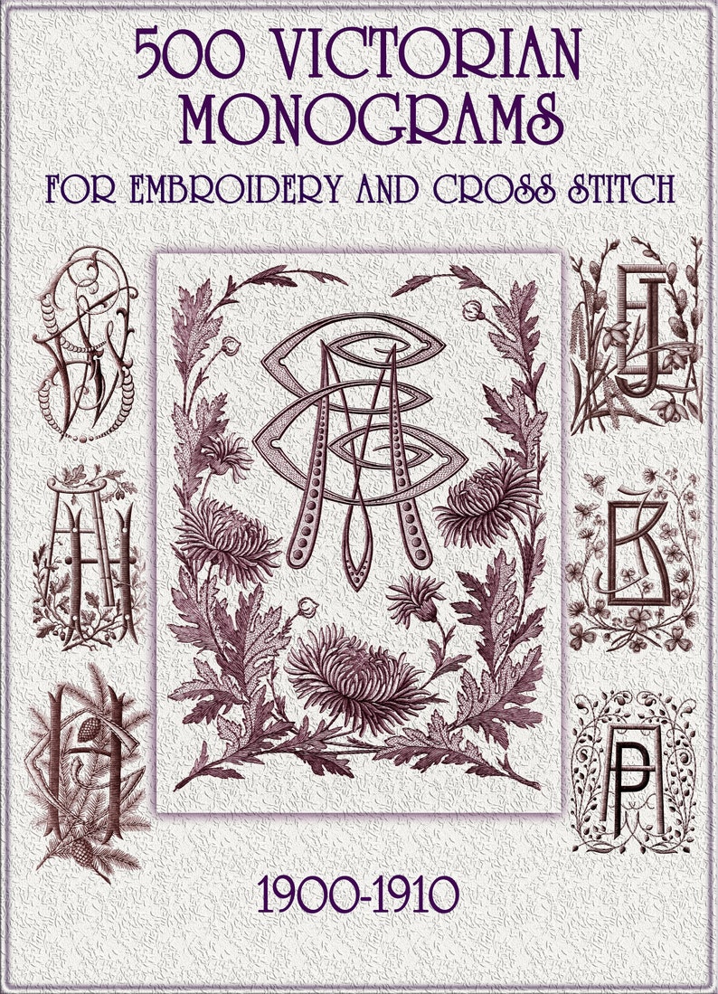 500 Monogram Embroidery Designs Fontsletters - Etsy