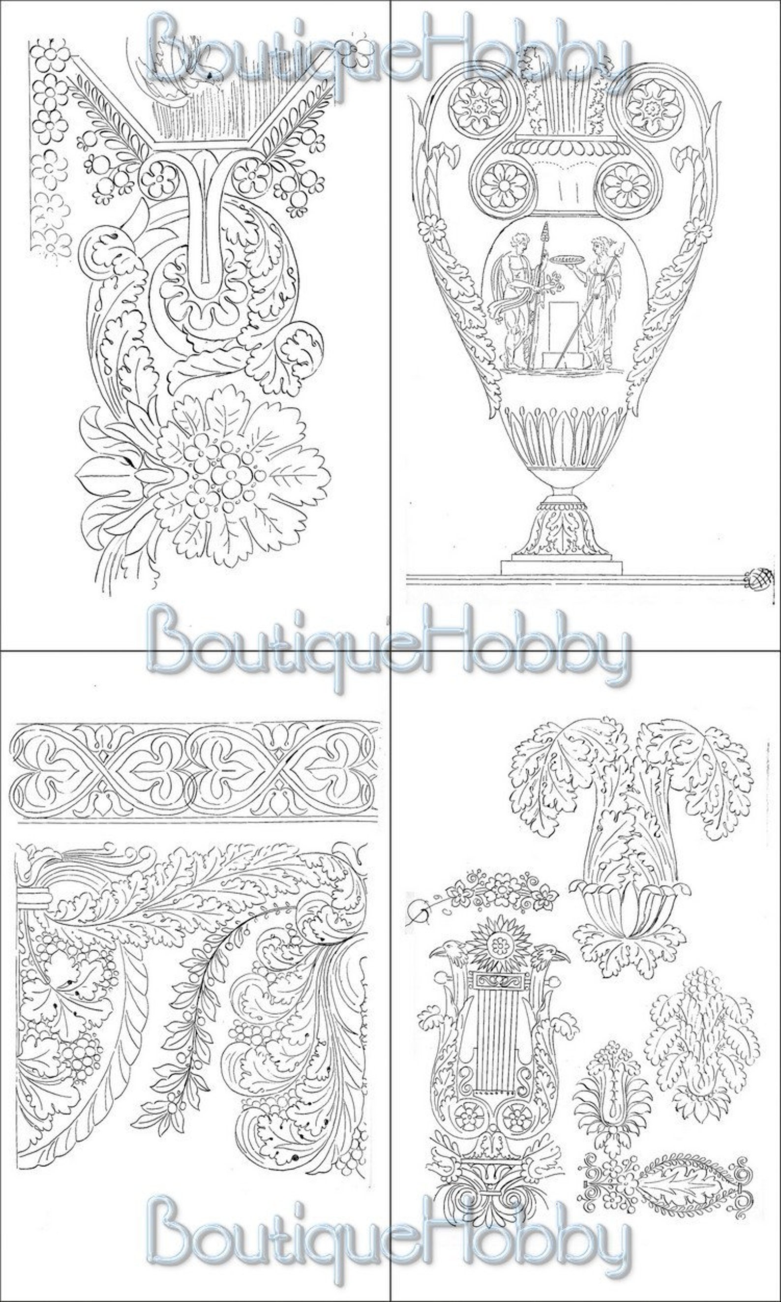 Hand French Vintage Embroidery Patternsdesigns Motifspattern | Etsy