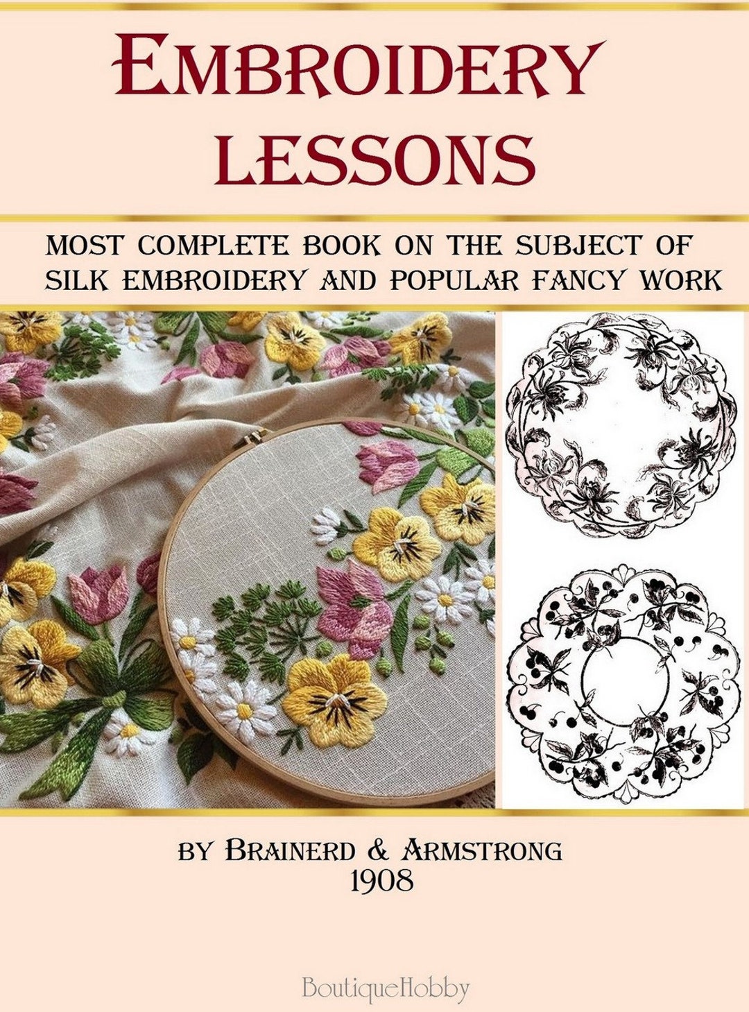 Victorian Hand Beginners Embroidery Pattern Book EMBROIDERY LESSONS ...