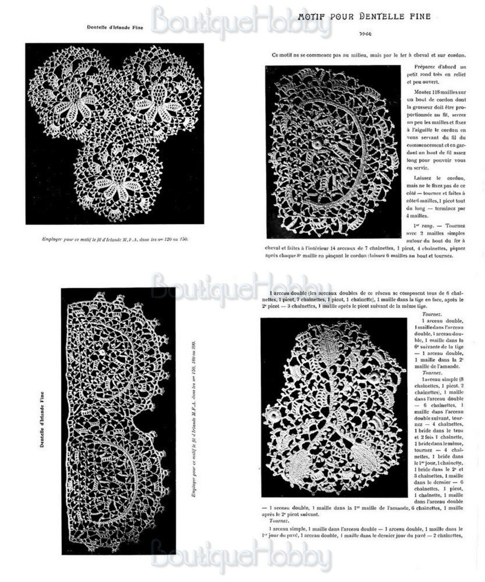 Vintage French Irish Crochet Laceantique Pattern Bookhand - Etsy