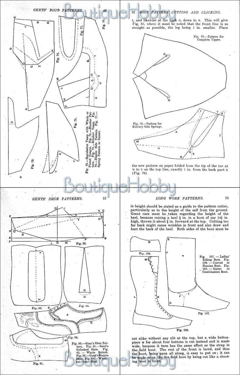 How to Make SHOES Shoe Pattern Cuttingvintage Shoe Sewing - Etsy