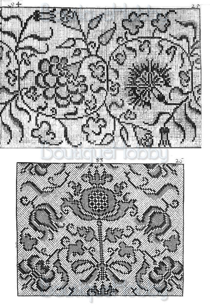 German Vintage Cross Stitch Patterns Book-3,antique Digital Embroidery ...