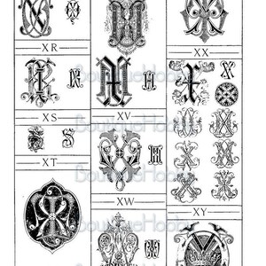 Monograms vintage booksembroidery fontold books ENCYCLOPEDIA | Etsy