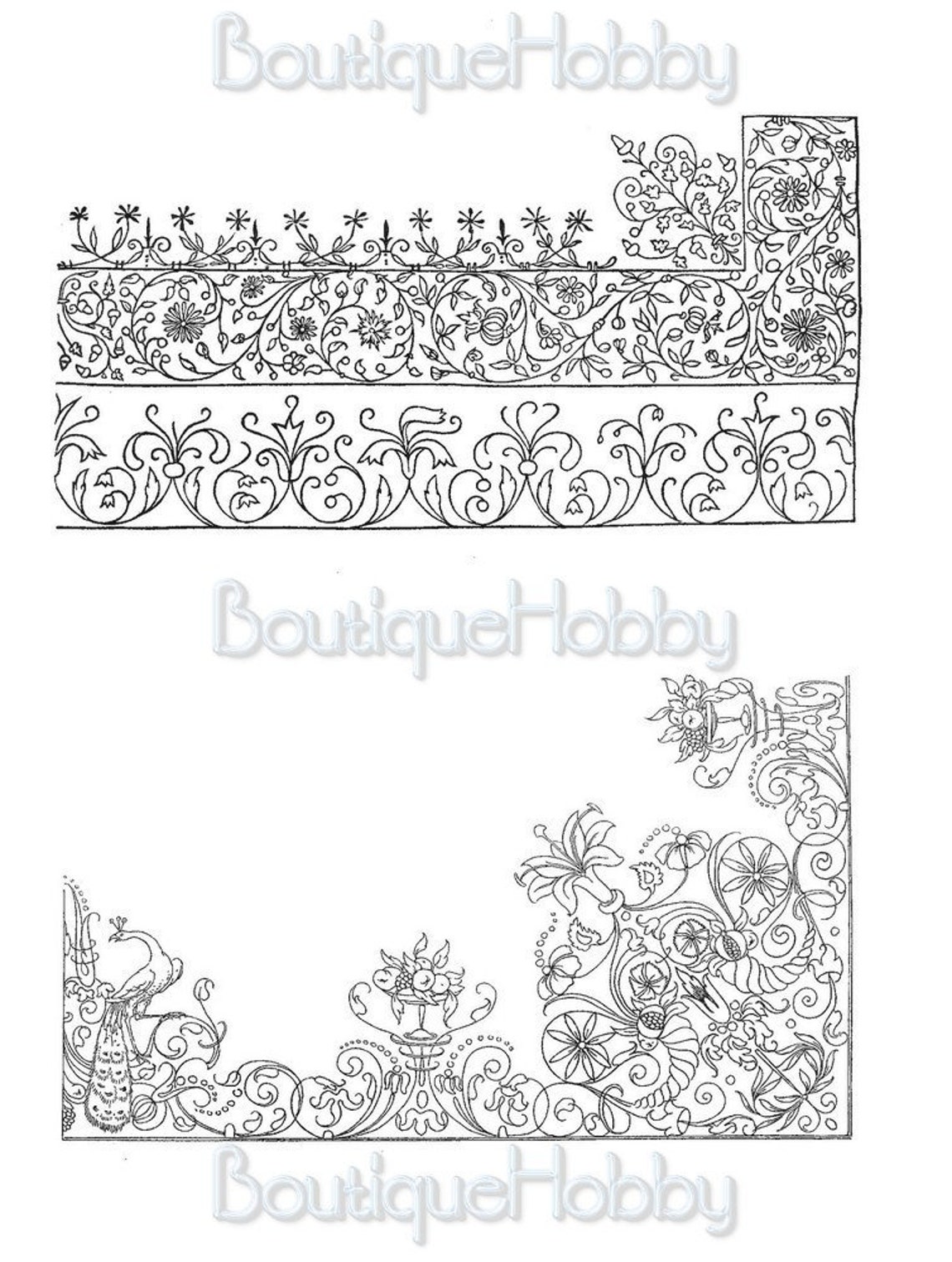 Antique German Embroidery Motif Ornament Patterngermany - Etsy