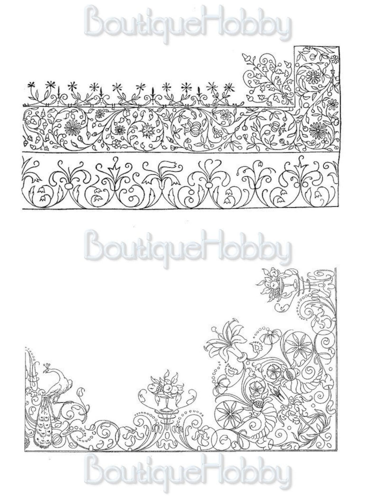 Antique German Embroidery Motif Ornament Patterngermany - Etsy