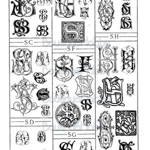 Monograms vintage booksembroidery fontold books ENCYCLOPEDIA | Etsy