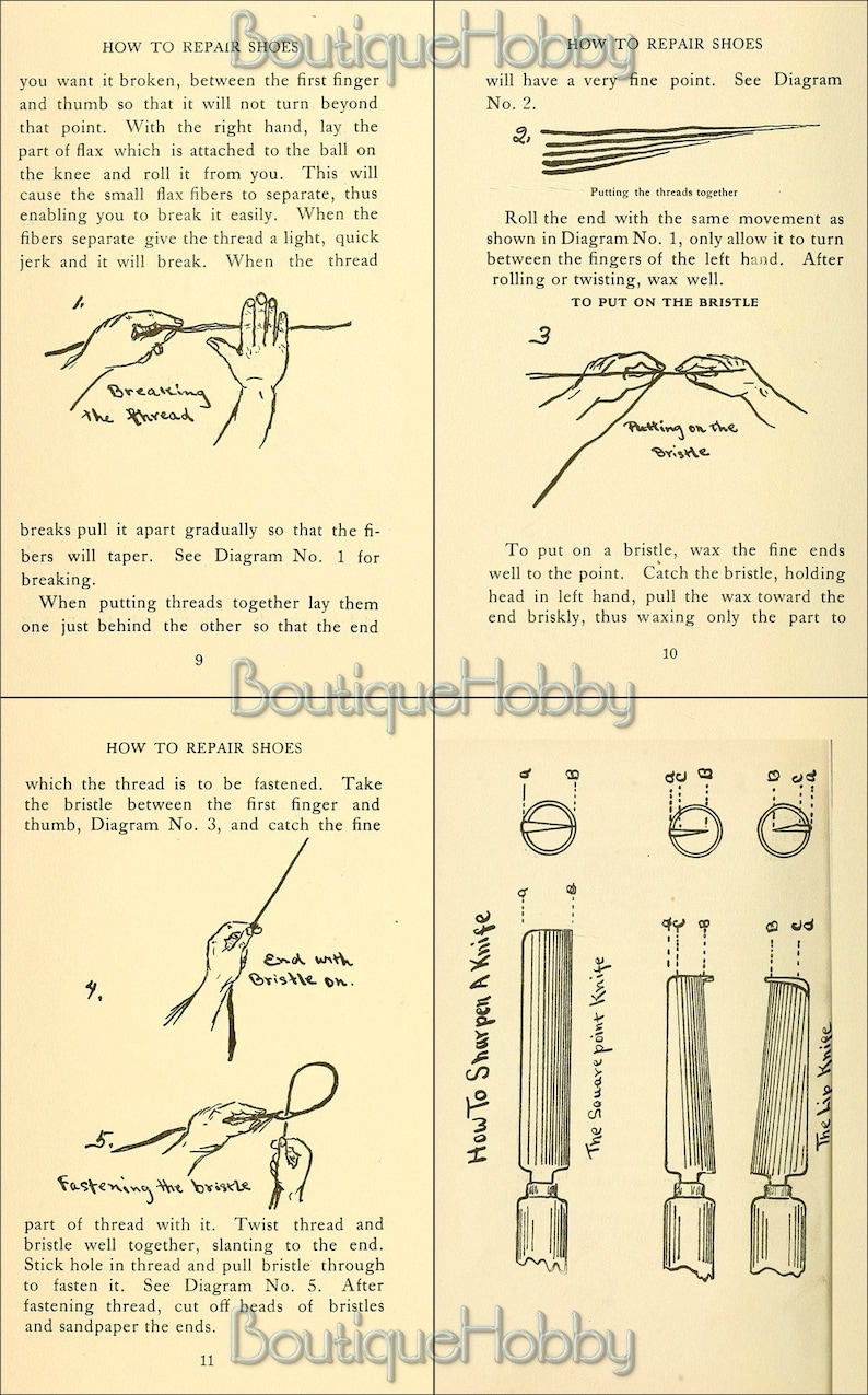 How to Repair Shoes,crafting Books,hand Made Antique Shoes,shoe Making ...
