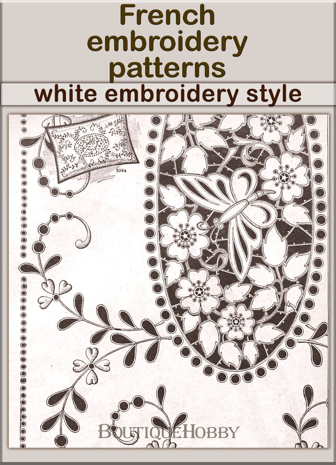 Hand French Embroidery Patterns,la Broderie Blanche Fancy DESIGNS - Etsy