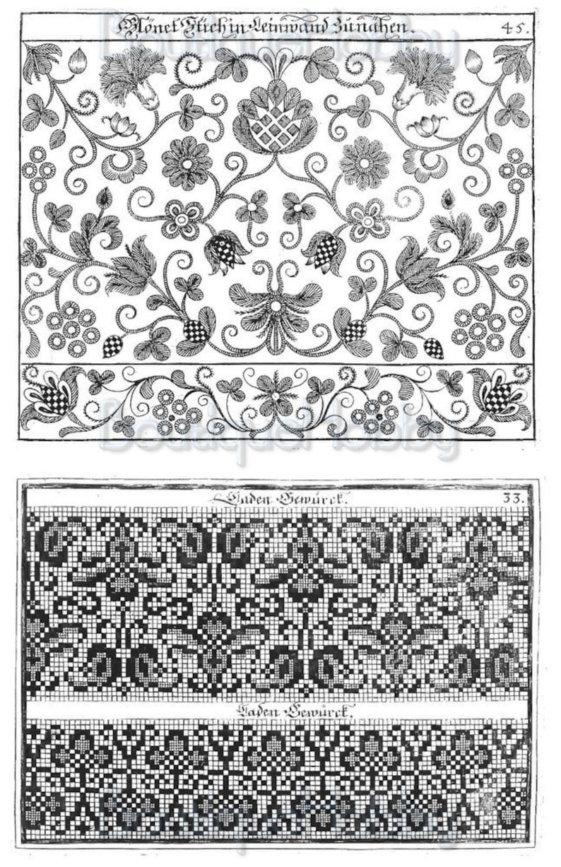 German Vintage Cross Stitch Patterns Book,antique Digital Embroidery ...