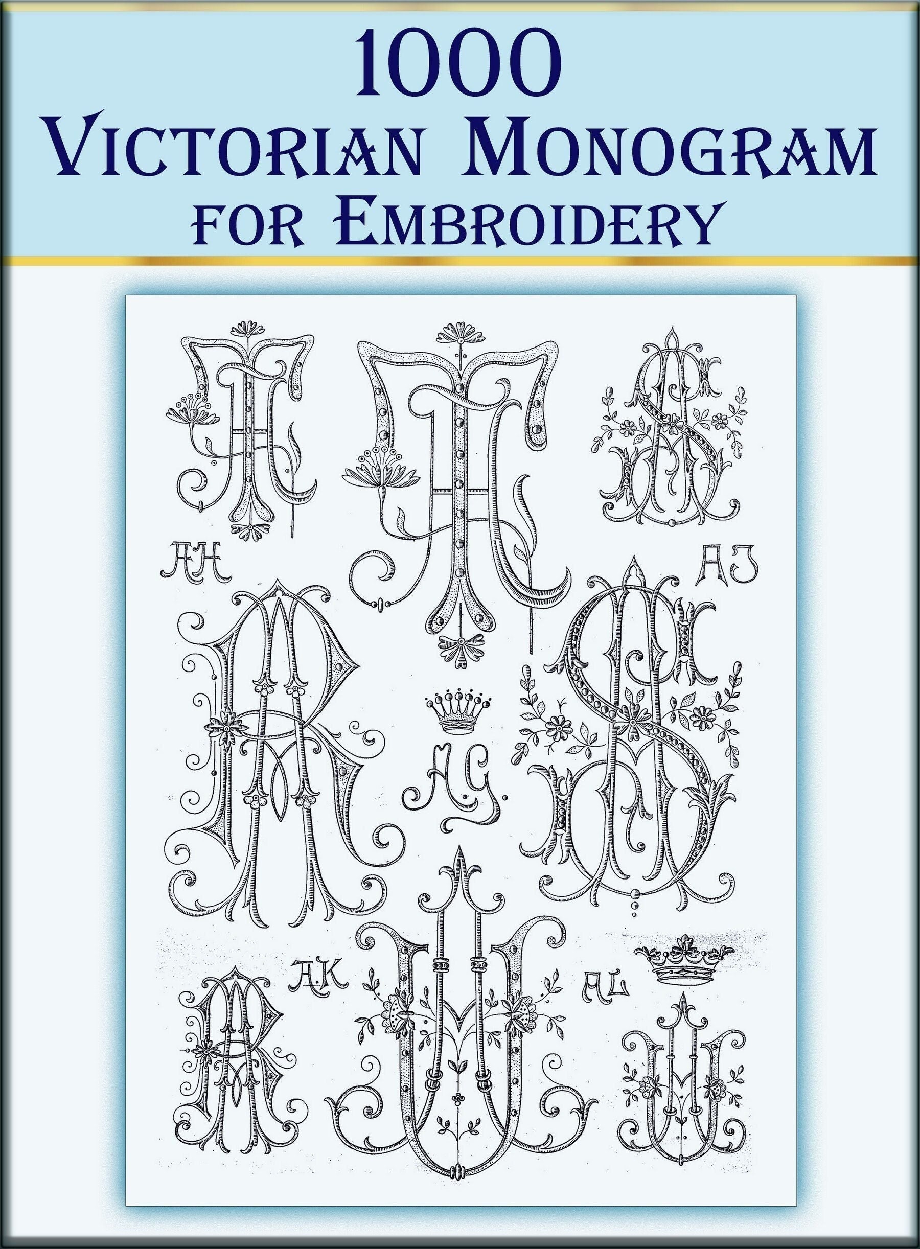 1000 Victorian Vintage Monogram Fonts Hand Embroidery Designs - Etsy Canada