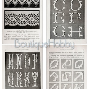 Vintage Monogram Embroidery Book,victorian Instructions Monograms and ...