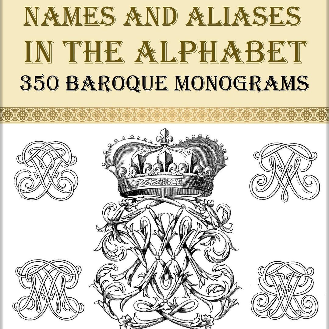 Vintage 350 Baroque Monograms,crowns,alphabet,logo Designs,vintage ...