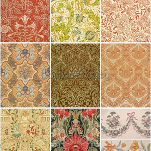 Vintage Digital Wallpaper Printable Paper, Background Set-3, 8.5"x 11 ...