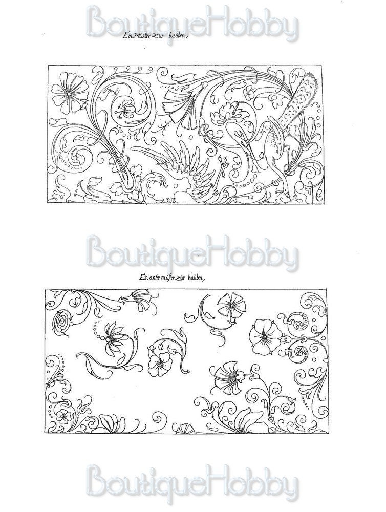 Antique German Embroidery Motif Ornament Patterngermany - Etsy