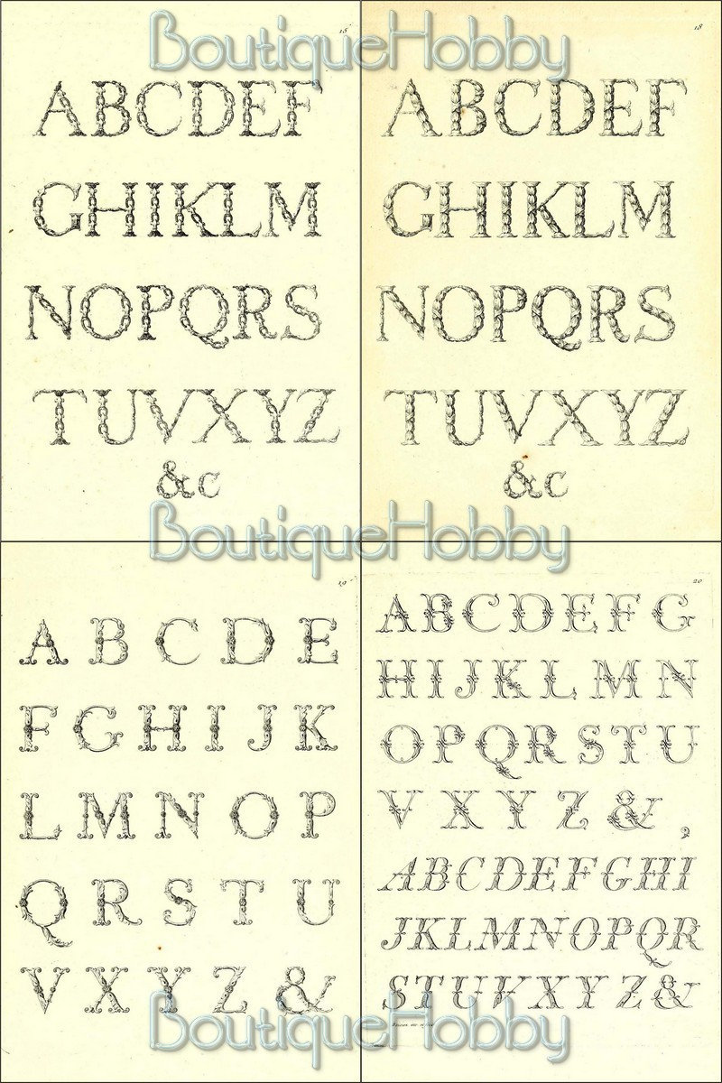 Vintage Letters and Alphabetsdecorative Designs Instant - Etsy