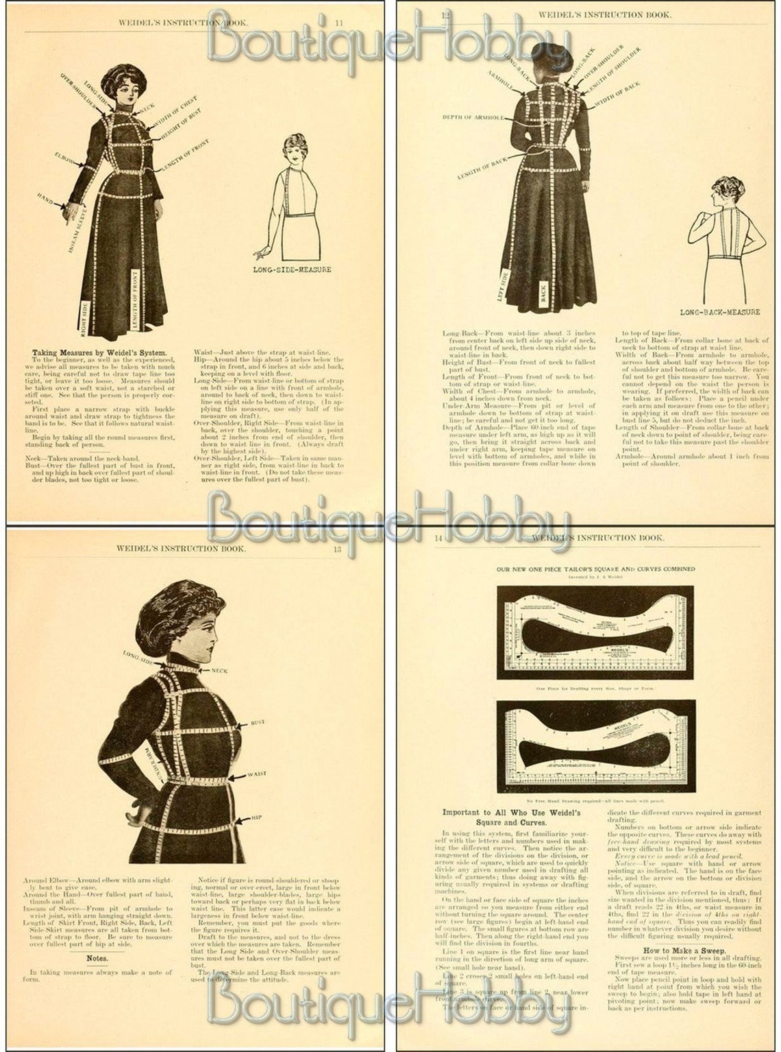 Vintage Dressmaking Instruction Book,drafting Garments,sewing Manual - Etsy