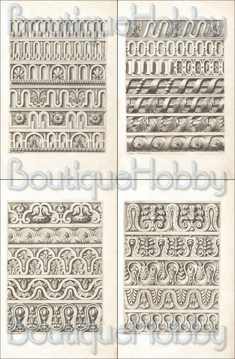 Historical Design Baroque Ornamentsvintage French Ornament - Etsy