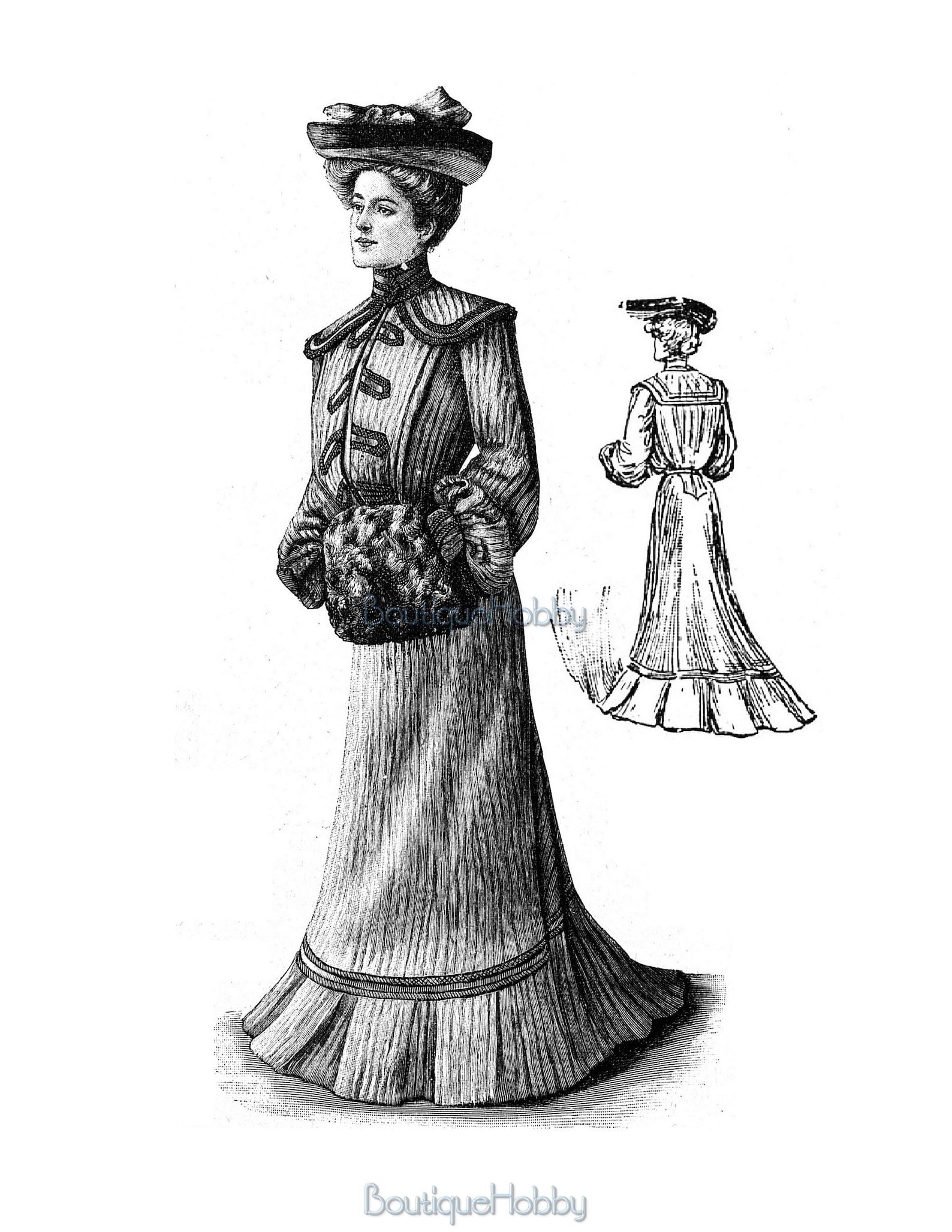 German Sewing Patternsedwardian Dresspdf Sewing Patterns - Etsy