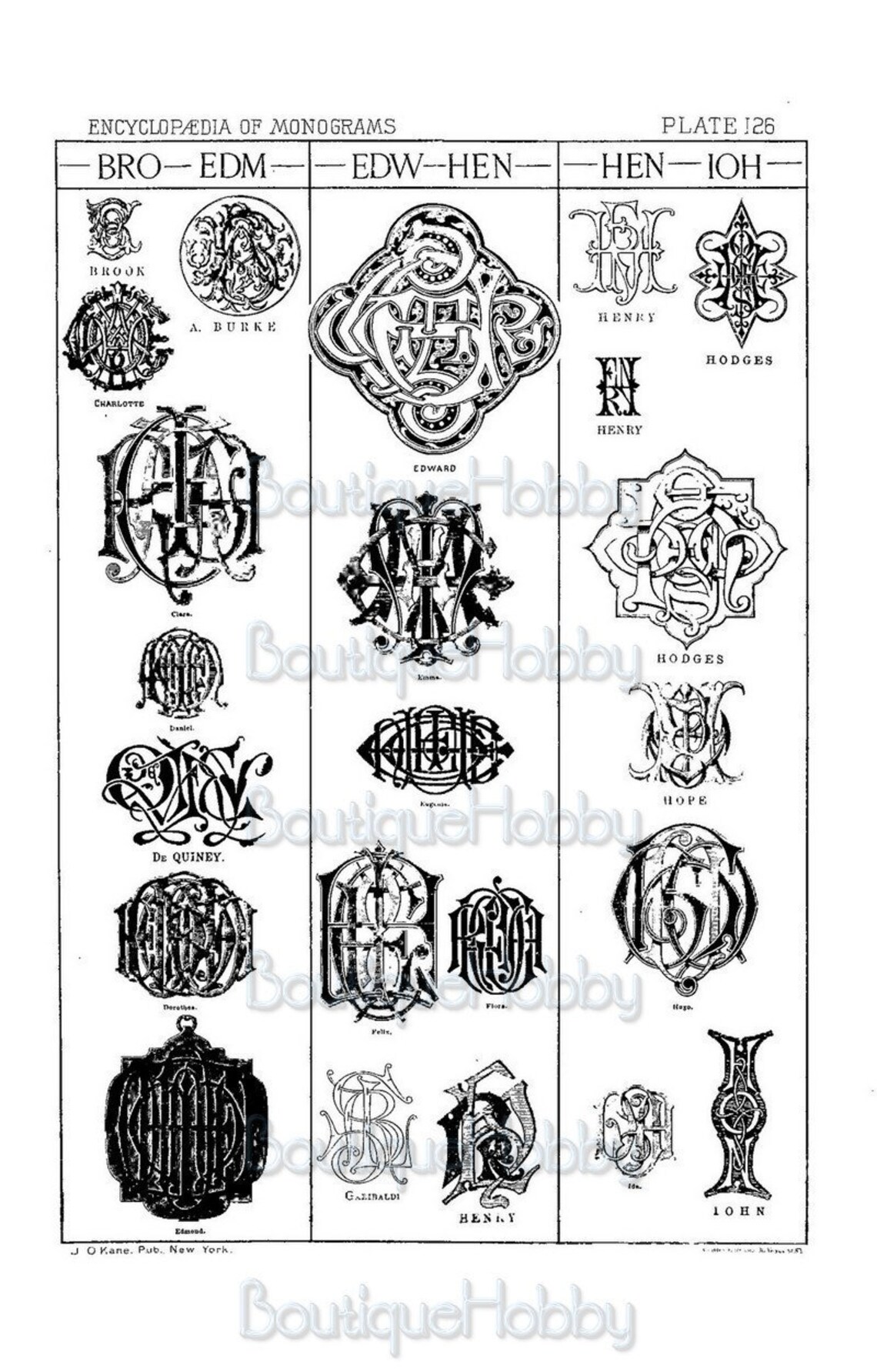 Monograms vintage booksembroidery fontold books ENCYCLOPEDIA | Etsy