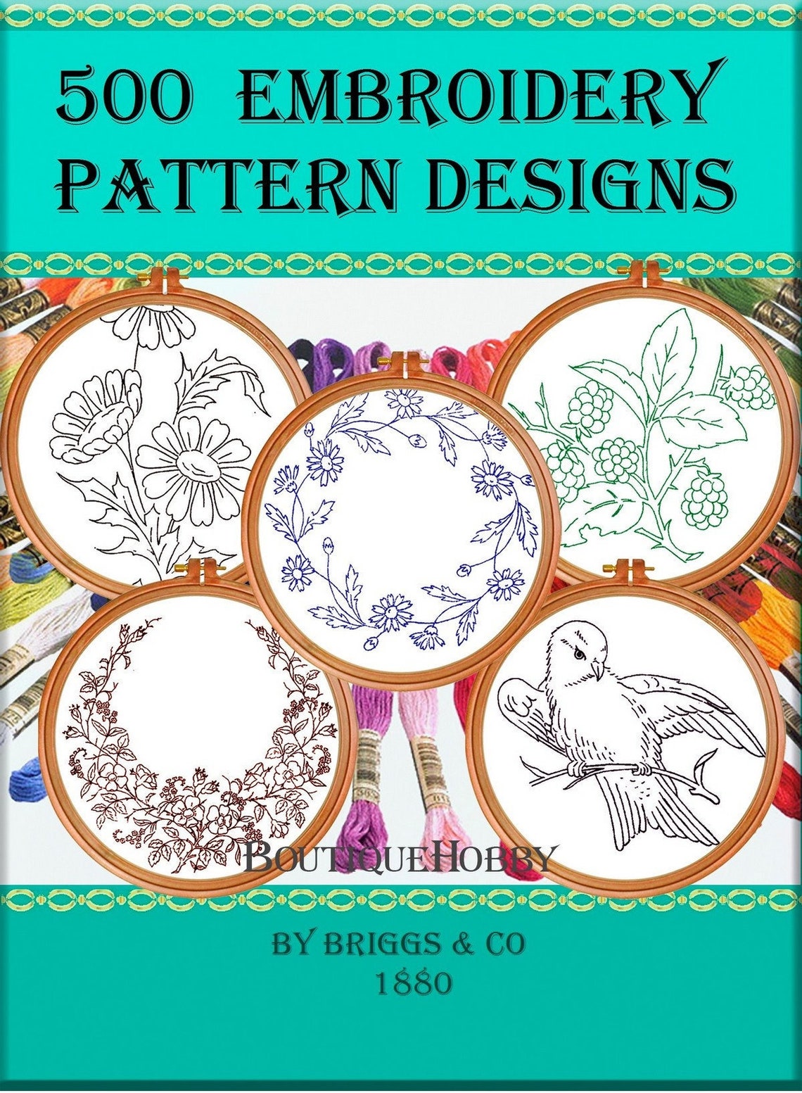 Hand Victorian Embroidery Designs Old Books PDF Book 500 | Etsy