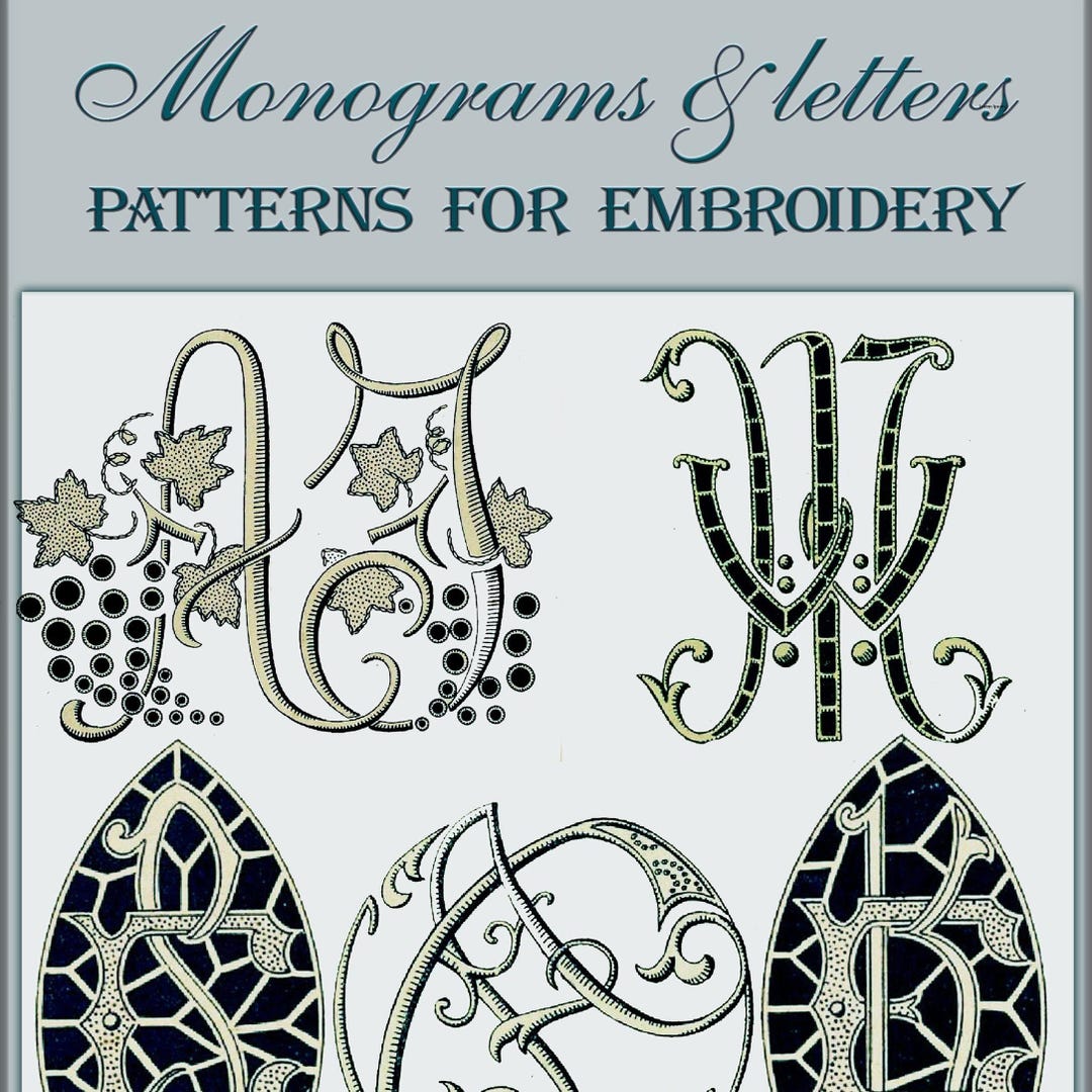 Monograms&letters Designs Pattern,alphabet Hand Embroidery,vintage ...