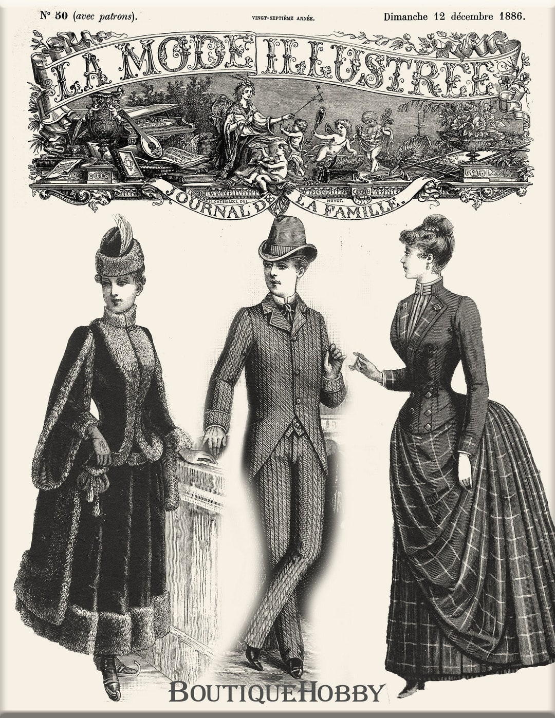 French Sewing Patterns,victorian Dress,pdf Sewing Pattern La Mode ...