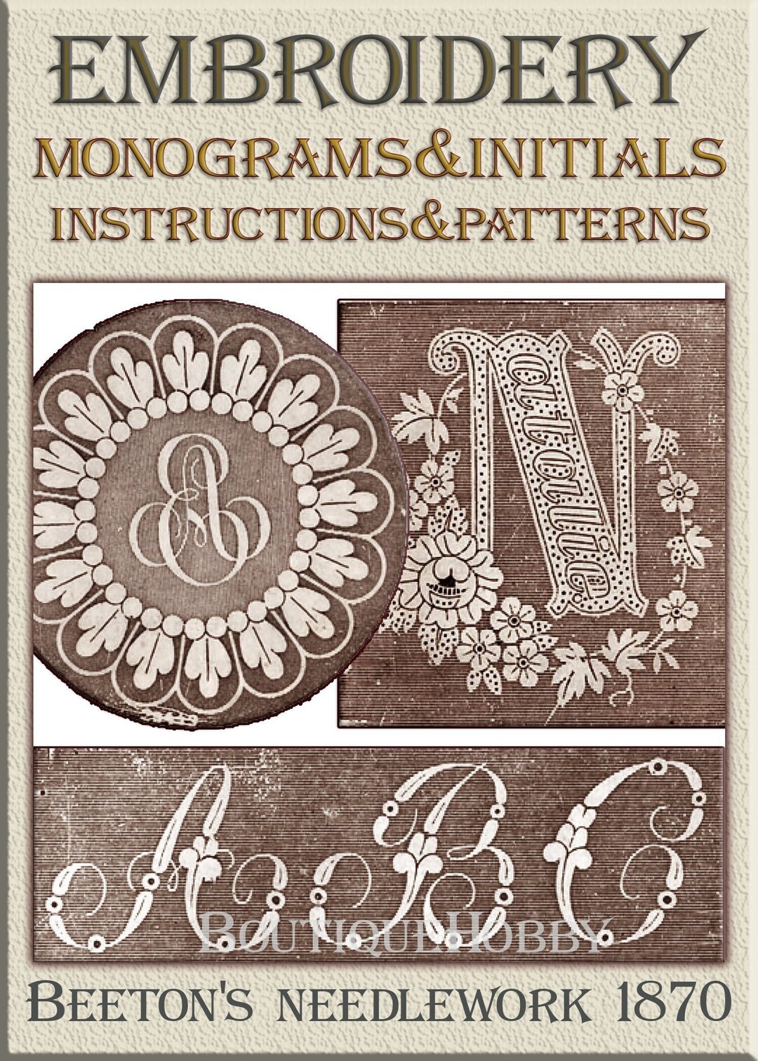 Vintage Monogram Embroidery Book,victorian Instructions Monograms and ...