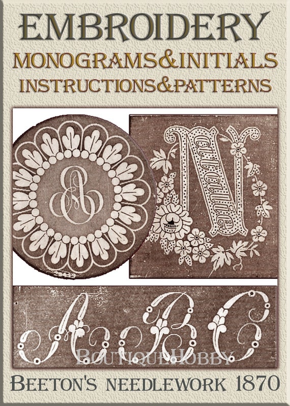 Vintage Monogram Embroidery Bookvictorian Instructions - Etsy