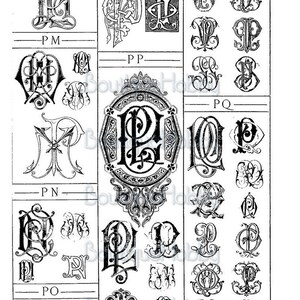 Monograms vintage booksembroidery fontold books ENCYCLOPEDIA | Etsy