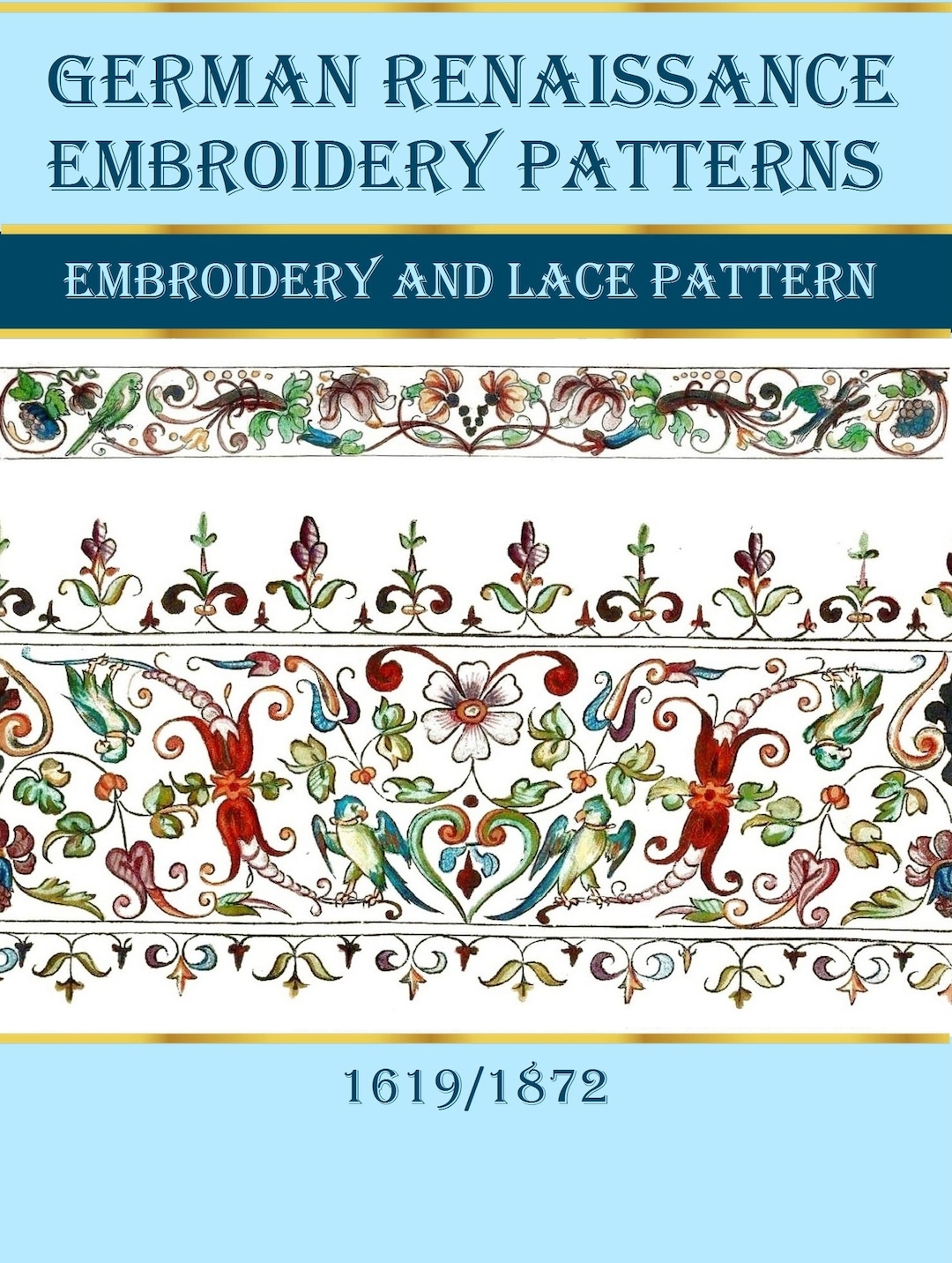 Antique German Embroidery Motif Ornament Pattern,germany Patterns 1619 ...