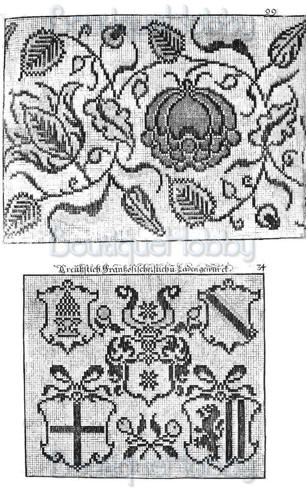 German Vintage Cross Stitch Patterns Book-3,antique Digital Embroidery ...