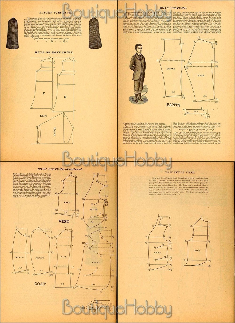 Victorian Vintage Sewing Patterns Pdf Book,pattern Dress,historical ...