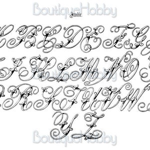 Alphabet vintage bookPrintable lettersplain and ornamental | Etsy