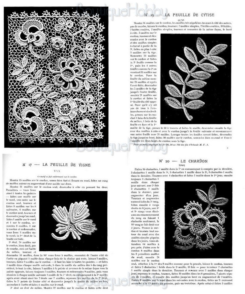 Vintage French Irish Crochet Laceinstructions Pattern Book - Etsy