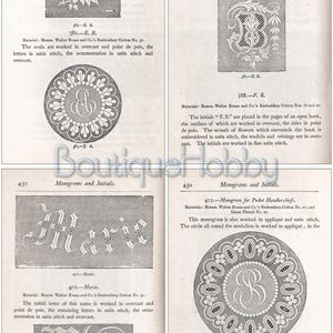 Vintage Monogram Embroidery Book,victorian Instructions Monograms and ...