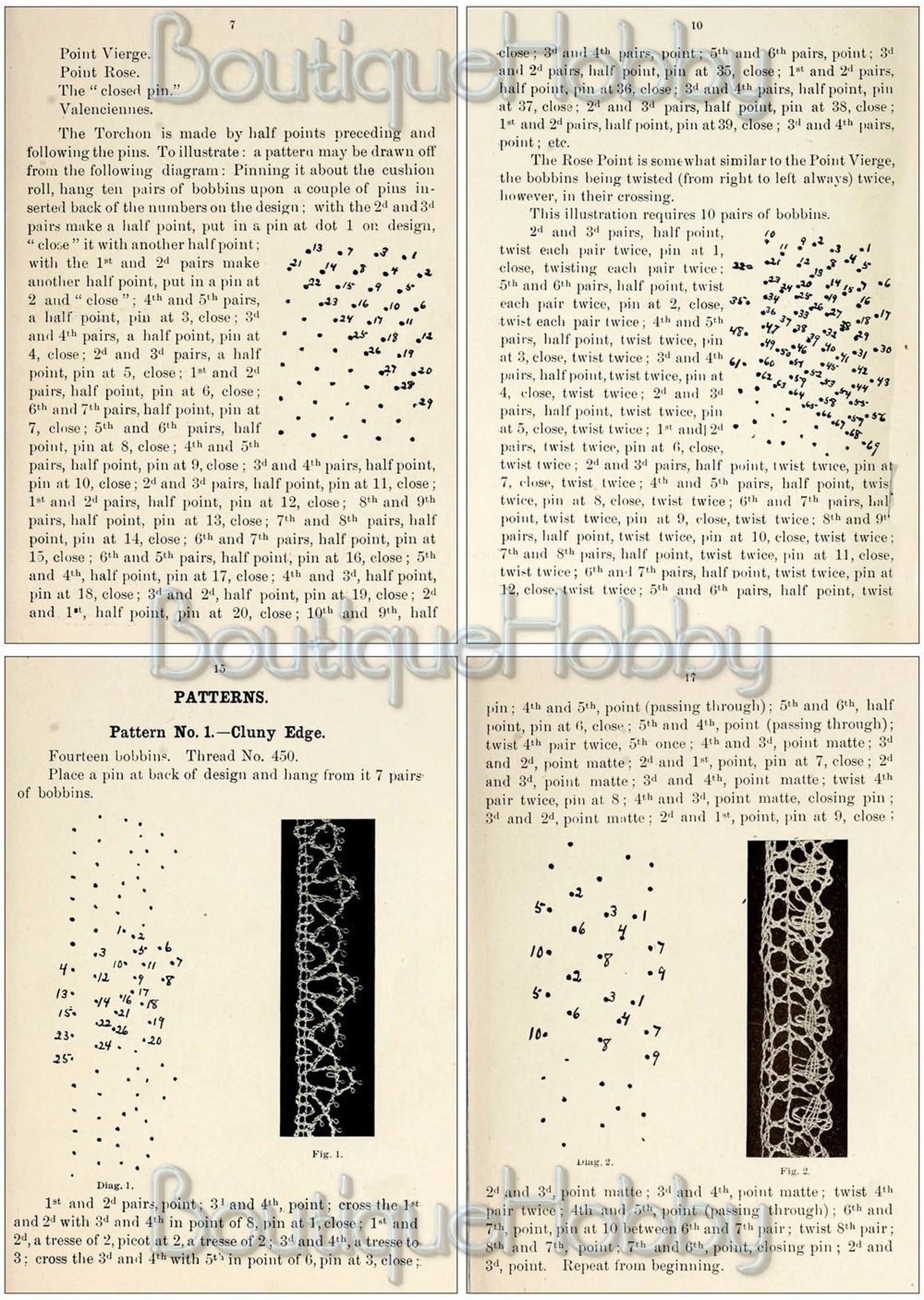 Hand Made Bobbin Lace Pattern, Bobbins,cluny and Torchon Laces - Etsy