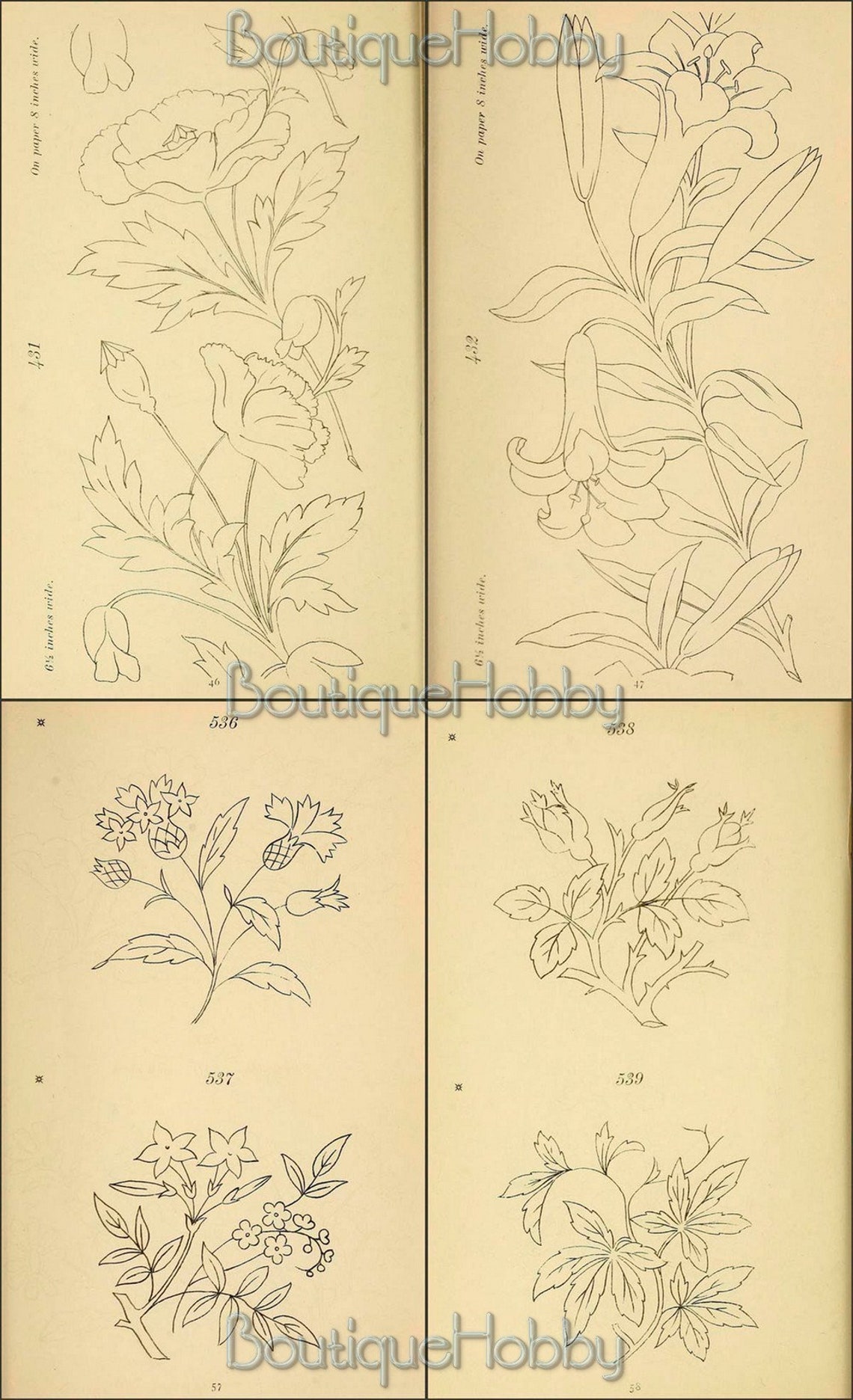 Hand Victorian Embroidery Designs Old Books PDF Book 500 | Etsy