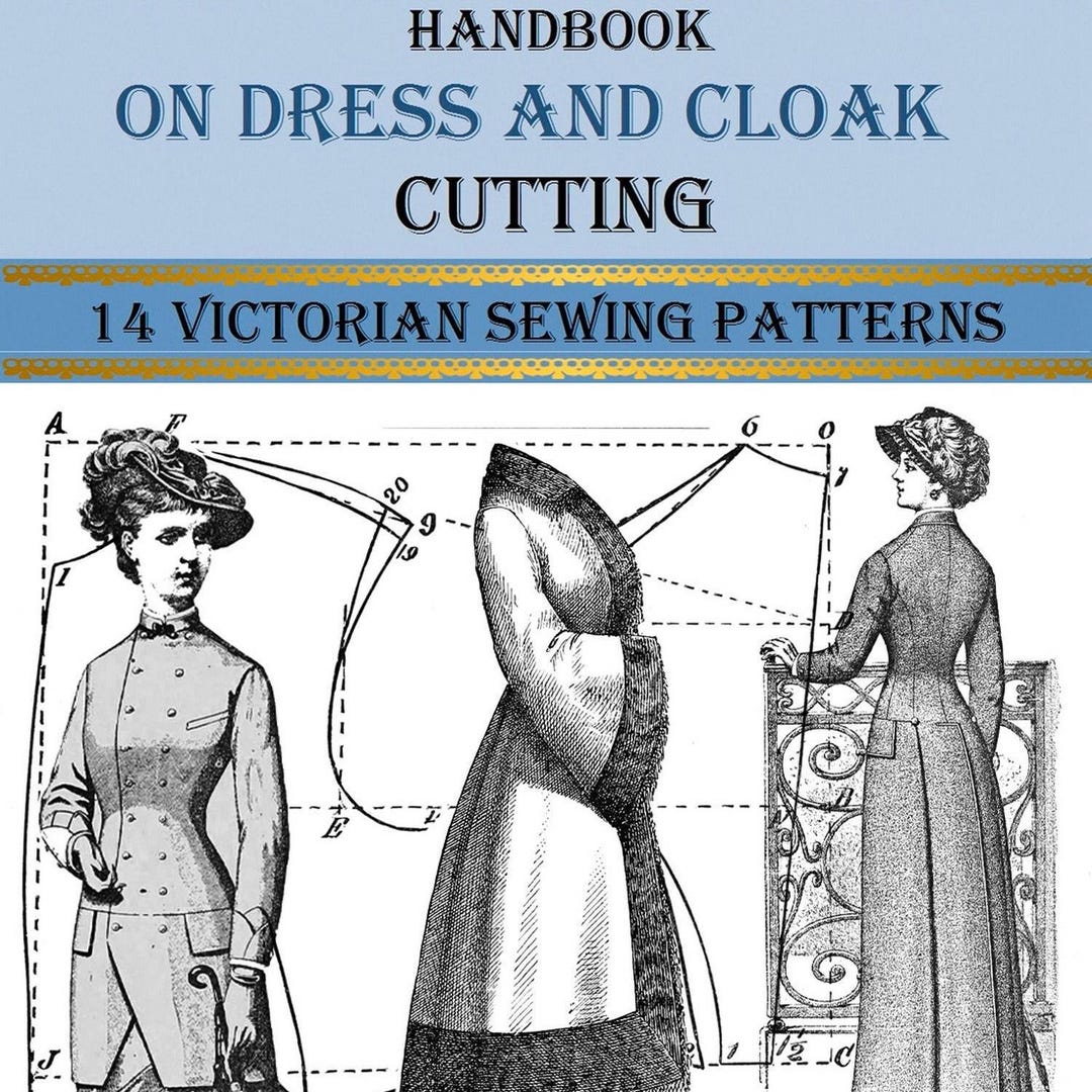 Victorian Sewing Patterns Vintage Book,design Dress and Cloak Cutting ...