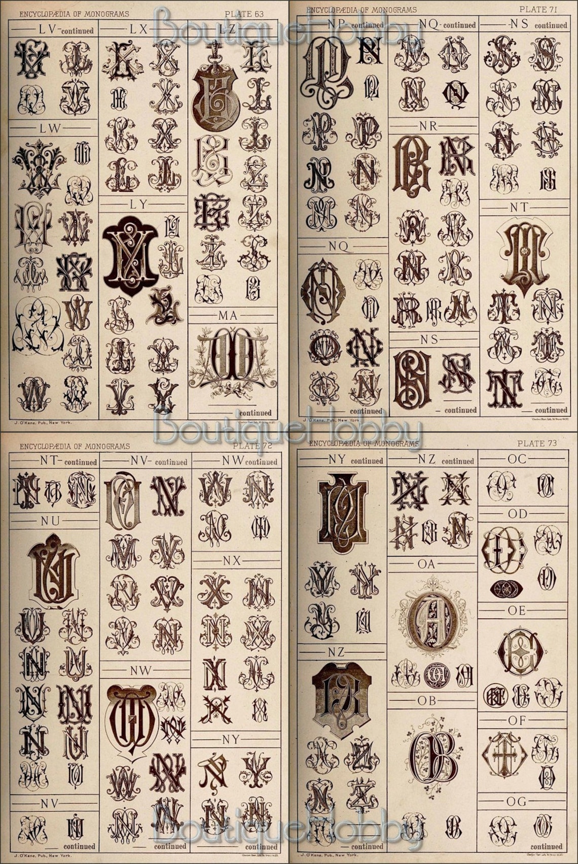 Monograms Vintage Booksembroidery Fontold Books ENCYCLOPEDIA | Etsy