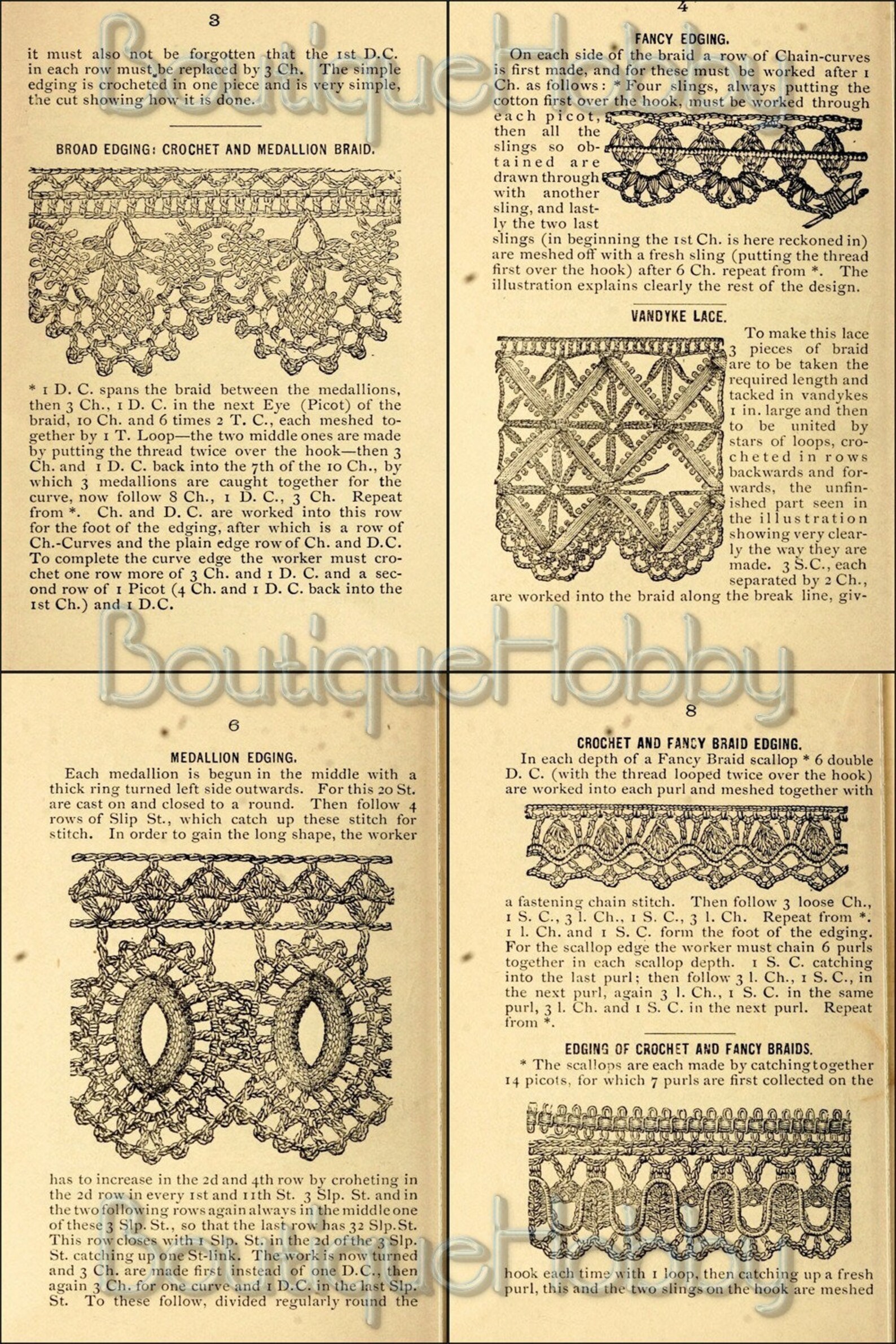 Vintage Crochet Lace Edging Patterns Bookscollection of 2 - Etsy