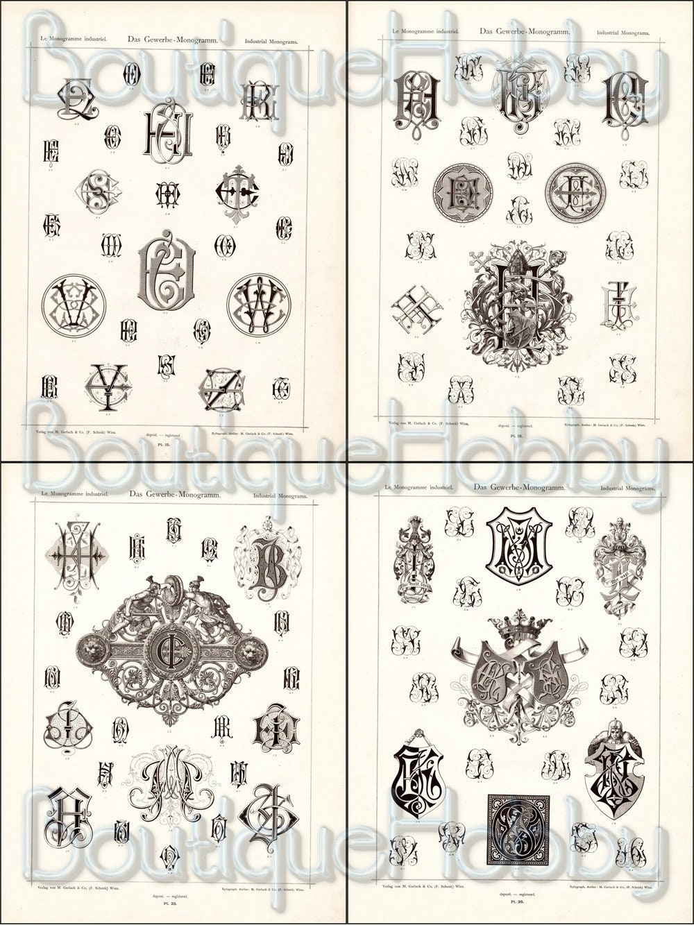 2000 Victorian Monogramsmonogram Fontalphabet Illustration - Etsy