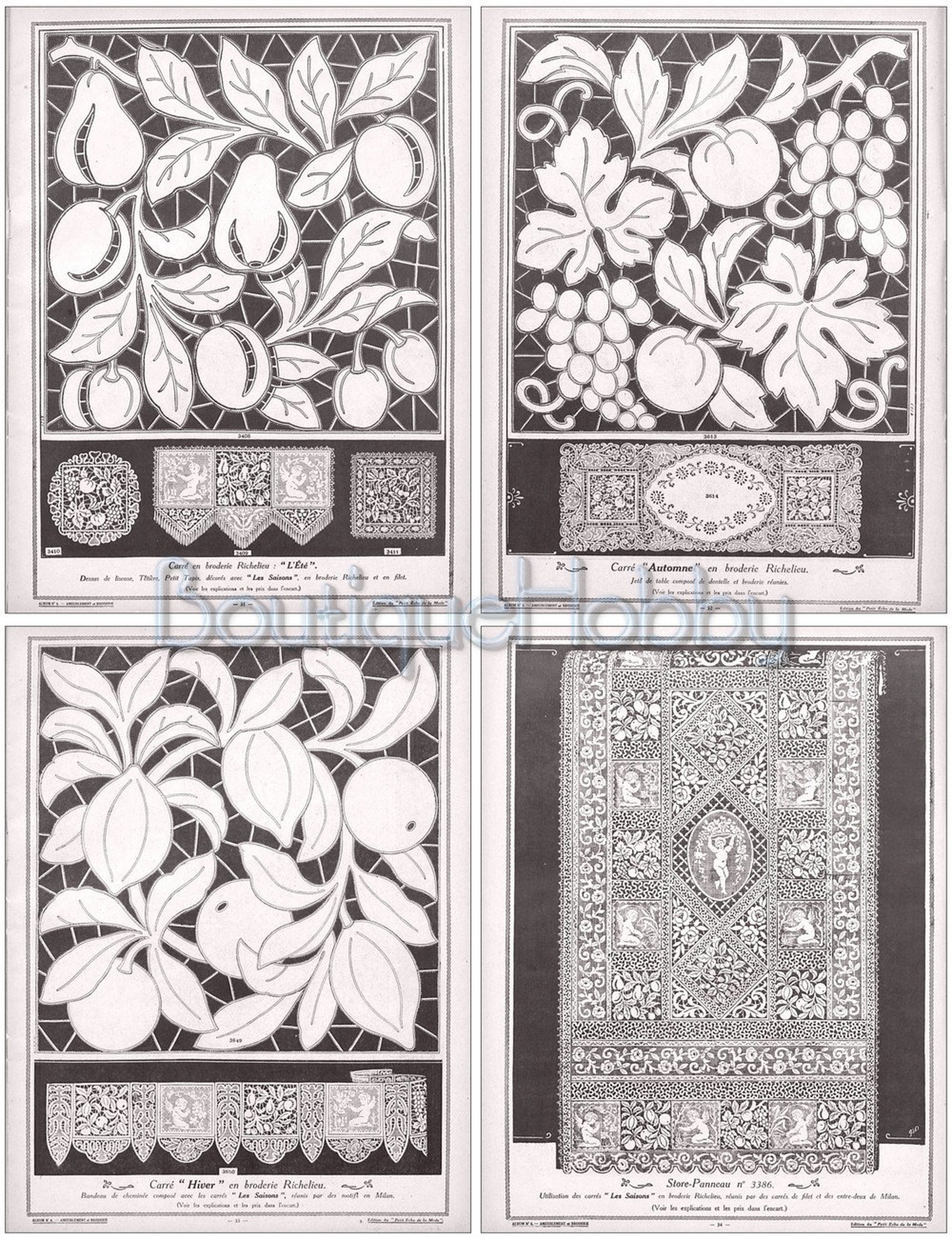 Hand French Embroidery Patterns,la Broderie Blanche Fancy DESIGNS - Etsy