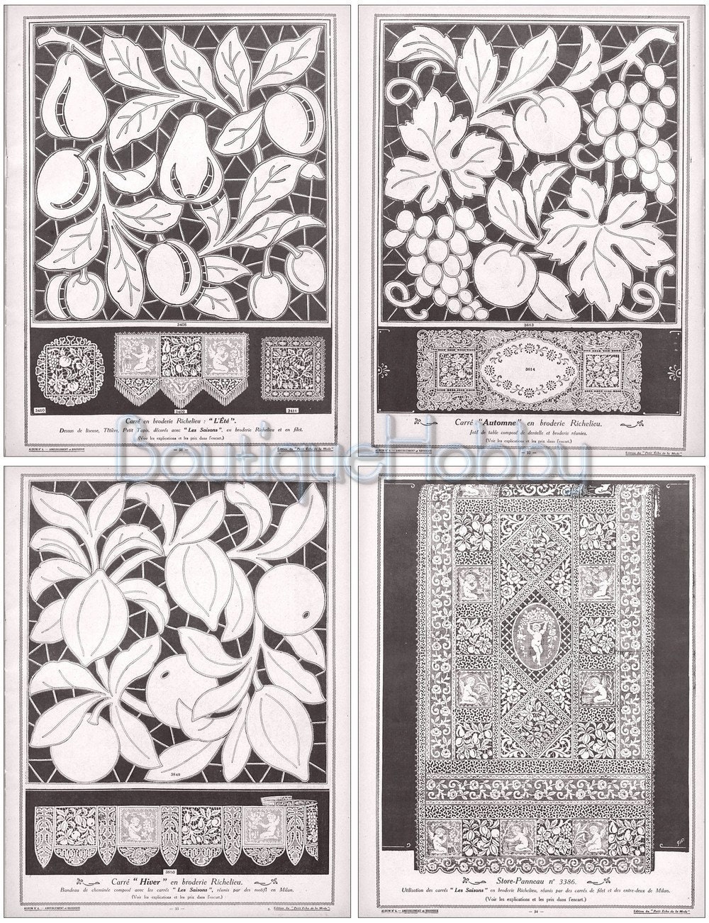 Hand French Embroidery Patterns,la Broderie Blanche Fancy DESIGNS - Etsy